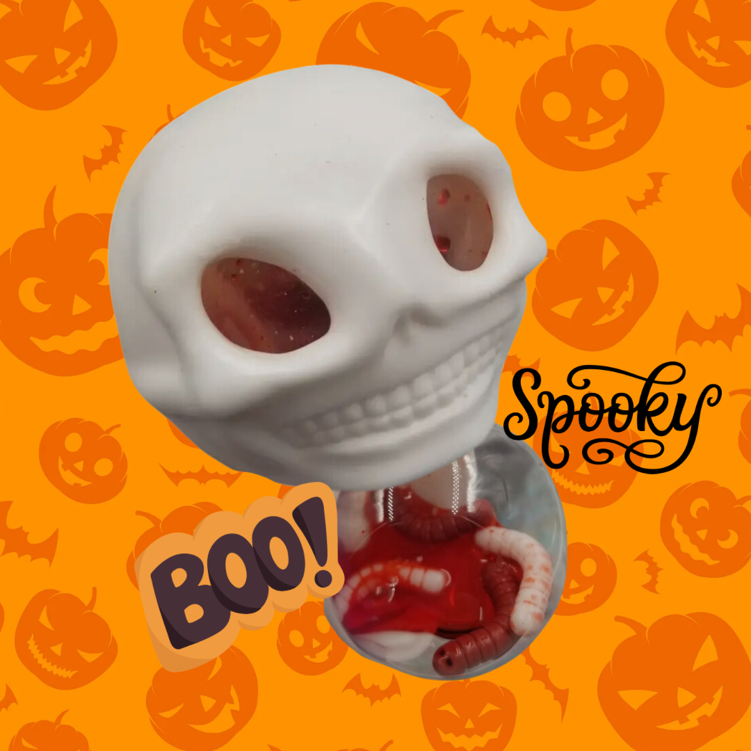 Squeeze Skull Fidget with Worms – The Store Before Time
